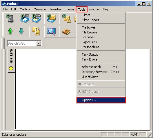 Configurando o Eudora para receber e enviar emails - Afixar